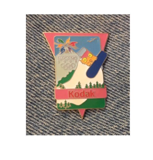 Snowboarding Olympic Pin ~ 1998 Nagano ~ Sponsor Kodak ~ Snowlets ...
