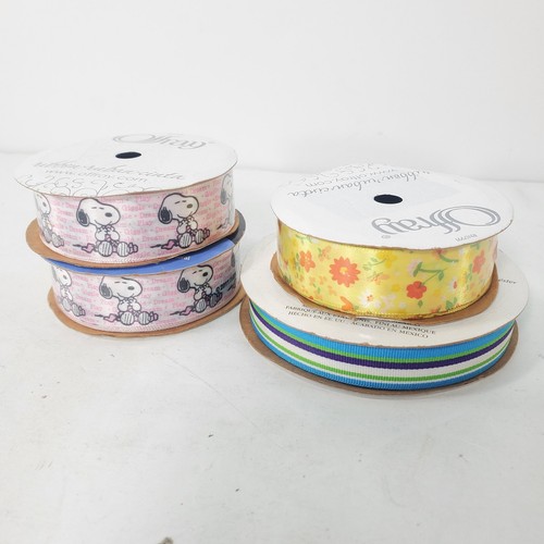 New Offray Gift Wrap Craft Ribbon Lot Of 4 Rolls Snoopy Peanuts, 2 ...