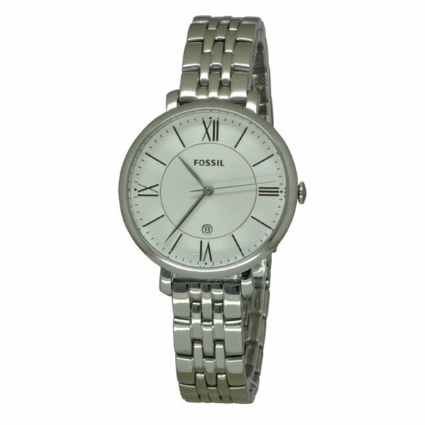 Fossil Women's ES3433 Jacqueline Silver Tone Three-Hand Stainless Steel ...