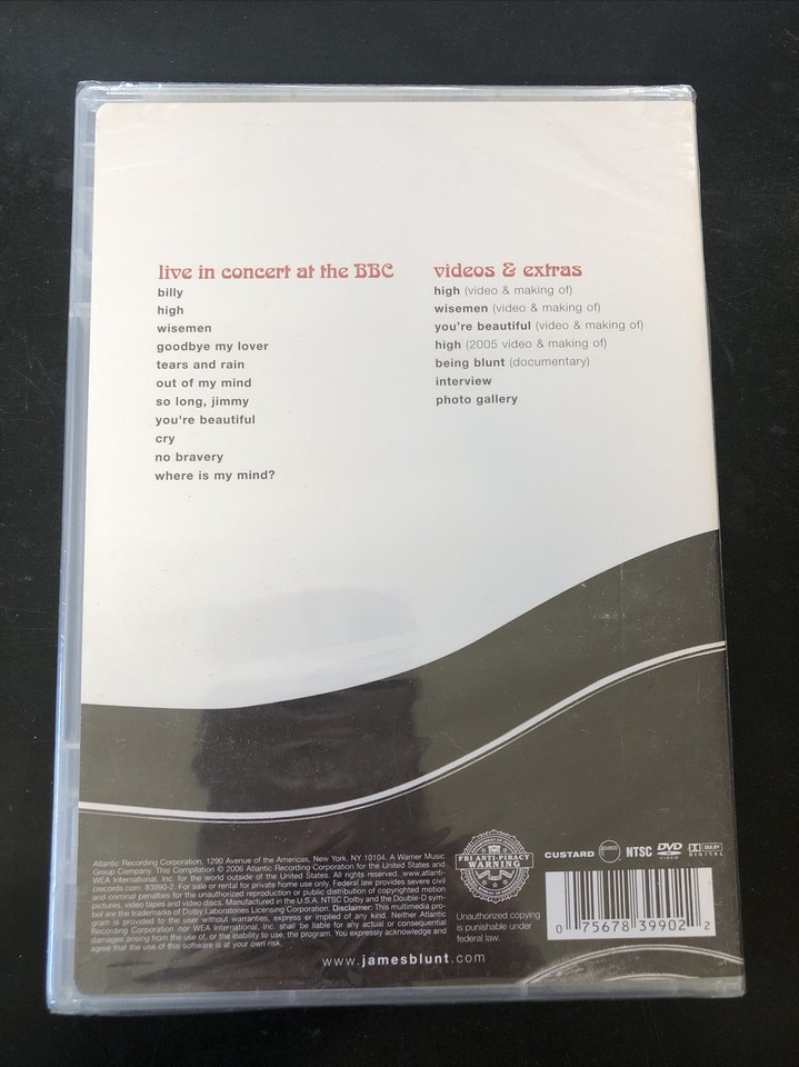 James Blunt - Chasing Time: The Bedlam Sessions (DVD, 2006, Explicit ...