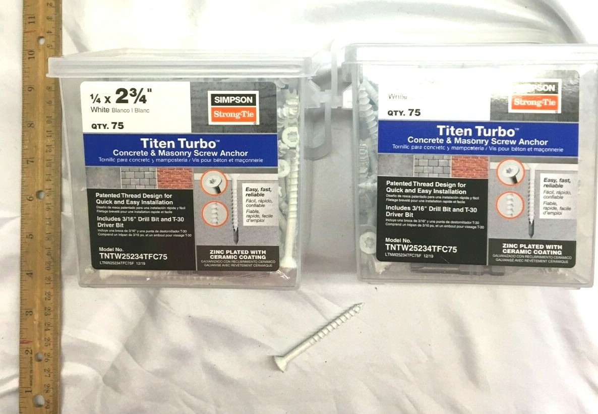 Titen Turbo Concrete & Masonry Screw Anchor 1/4 x 2-3/4", 9 Lbs ...
