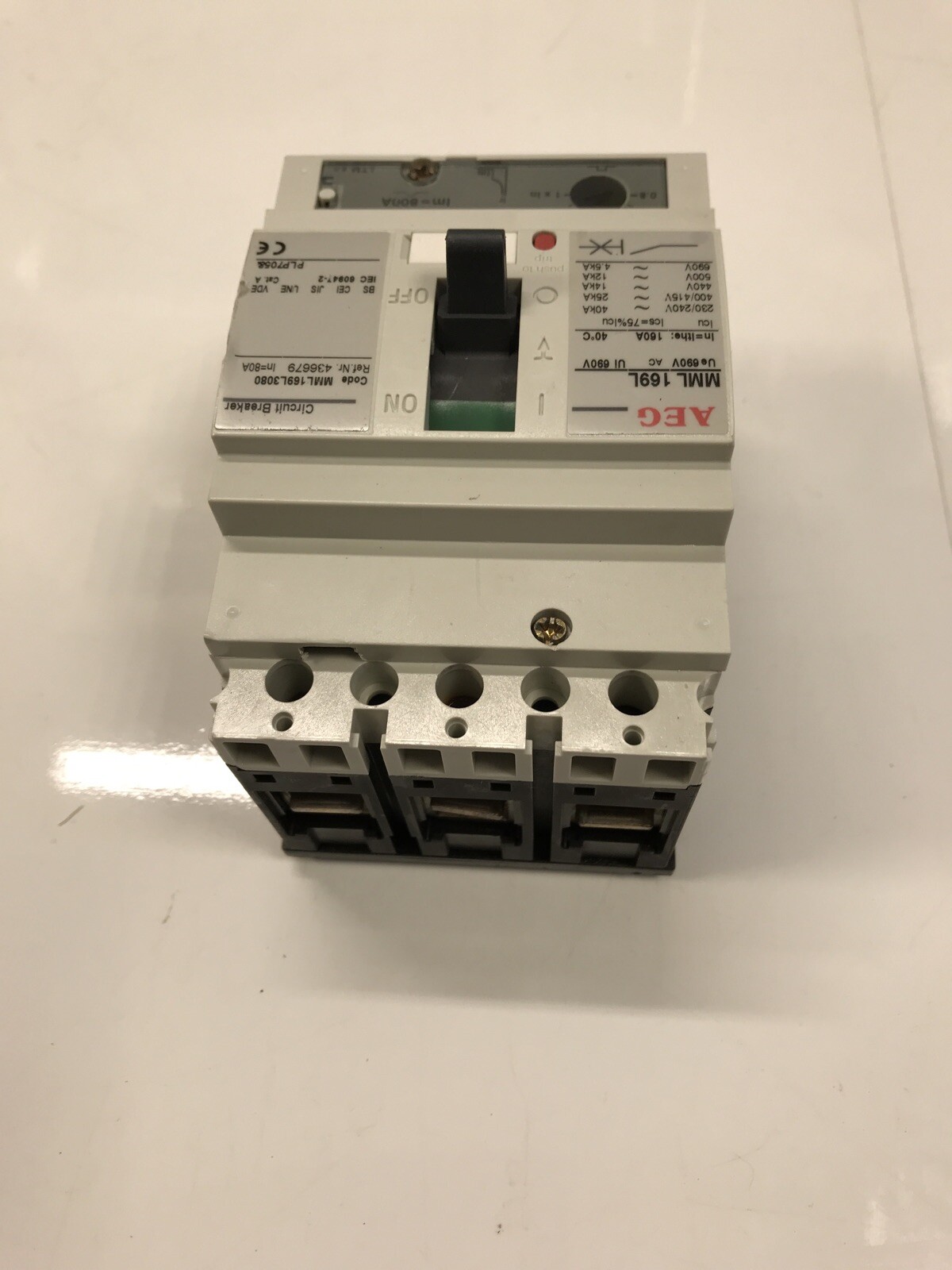 AEG MML 169L 3080 Leistungsschalter Circuit Breaker 80A Guter Zustand ...