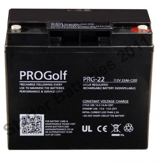 PRG22 12V 22Ah AGM/GEL 18 Holes GOLF TROLLEY BATTERY MOCAD, FRASER ...
