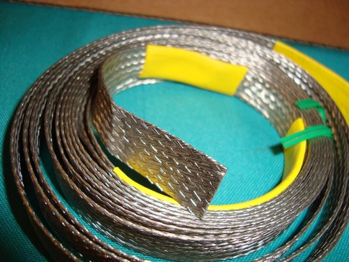 5/8" BRAIDED GROUND STRAP GROUNDING Tinned Copper Flat Braid *12 feet ...