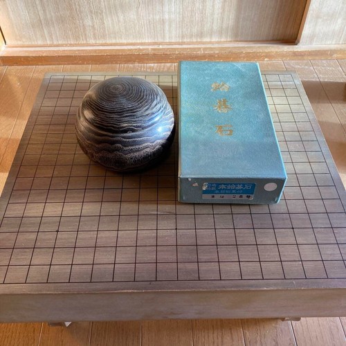 Go-Board Goban & Go Stone&Bowl SET IGO Game 46×42x25 Vintage Old ...