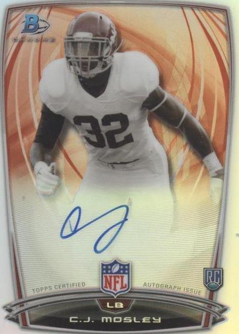 2014 Bowman - Rookie Chrome Refractor Autograph C.J. Mosley #58 (AU, RC ...