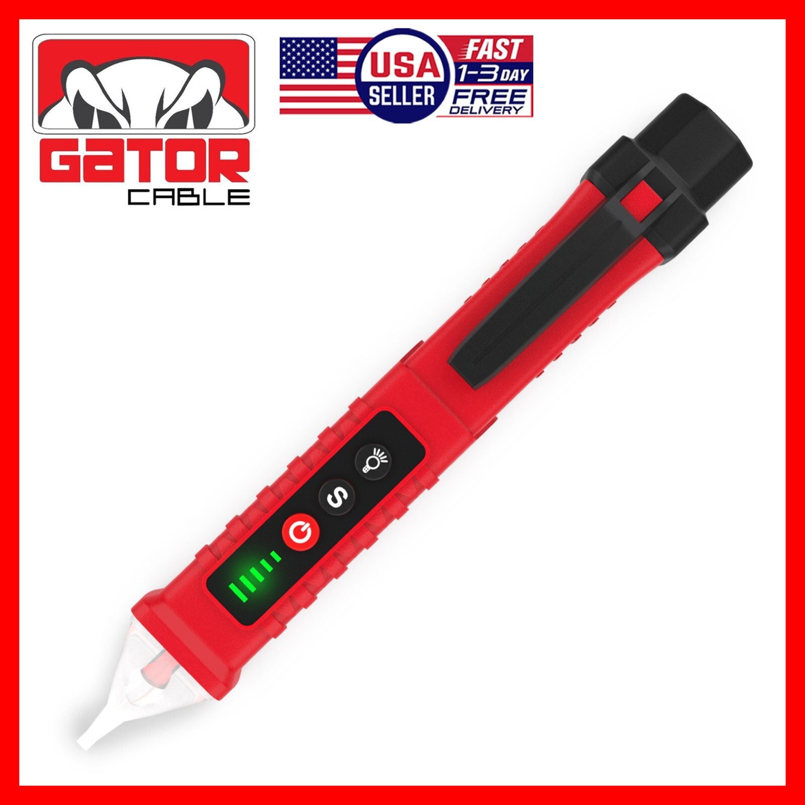 Voltage Electric Tester Volt Detector Test Pen Non-Contact Sensor AC DC ...