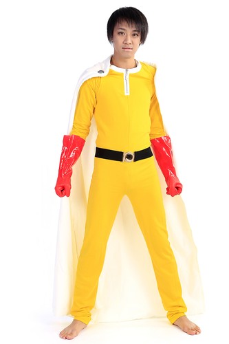 Caped Baldy Saitama Cosplay Outfit Halloween One-Punch Man Costume Size ...