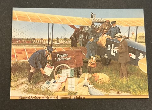 WWII WW2 German Third Reich Military Luftpost Air Mail Postcard W Stamp ...