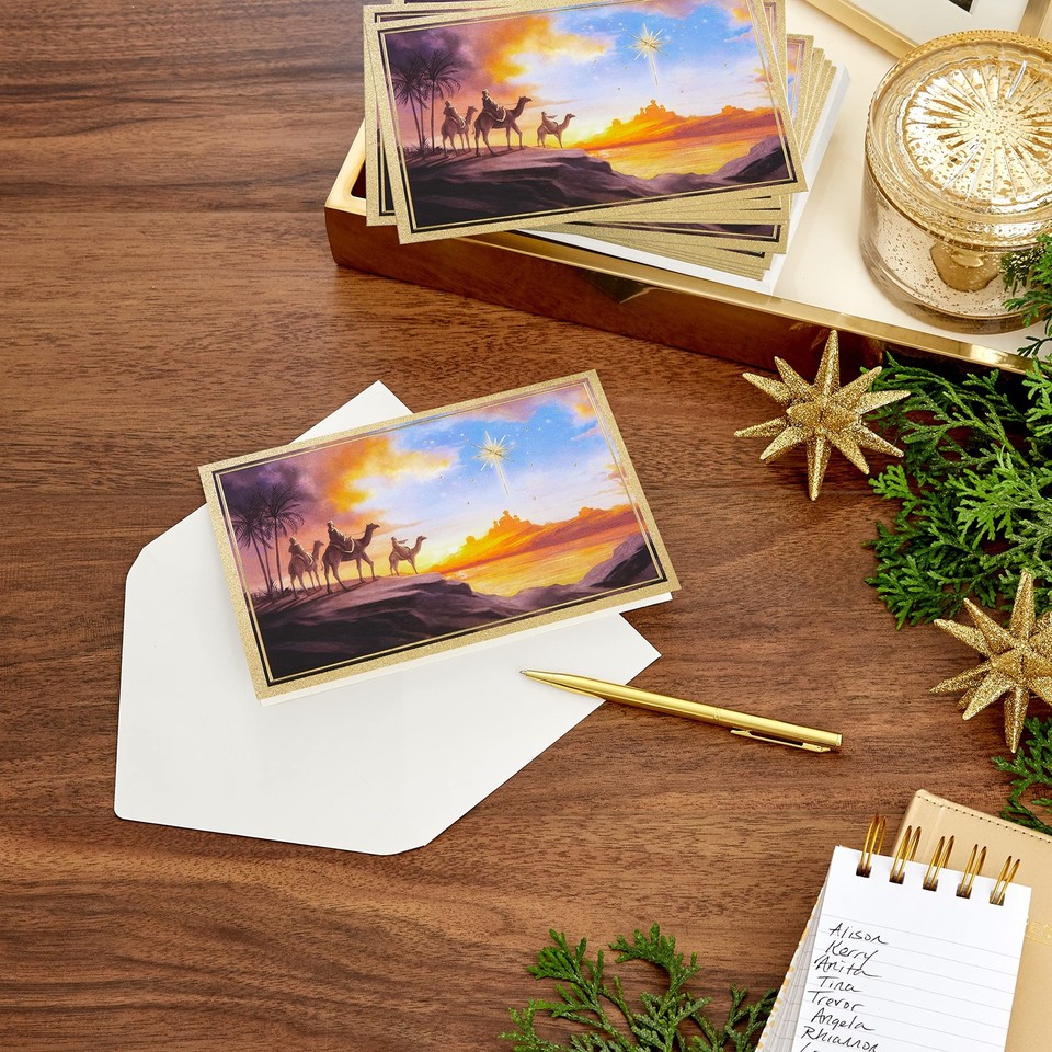 Hallmark Boxed Religious Christmas Cards, Three Wise Men 40 Cards with ...