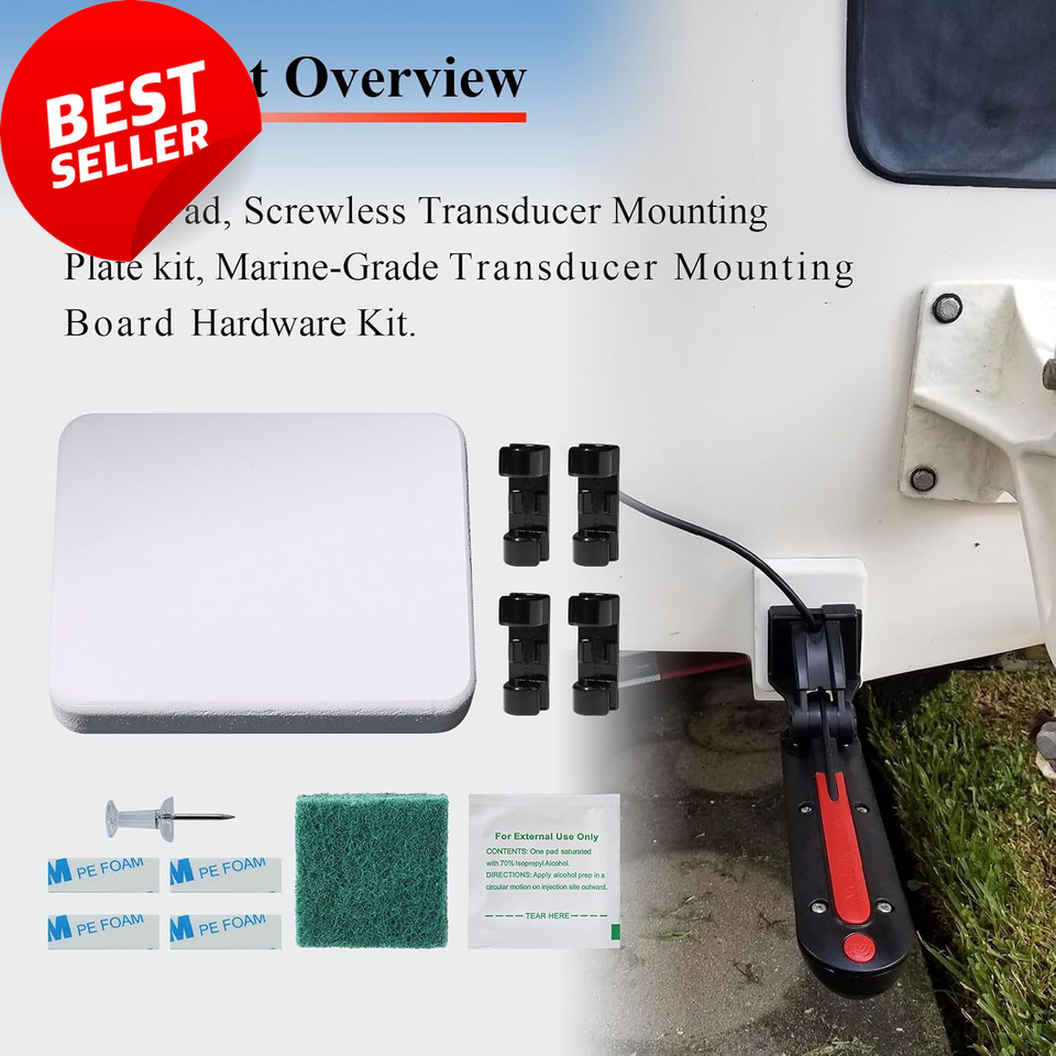 Screwless Transducer Mounting Kit Standard Size Black Acc. Mount | eBay