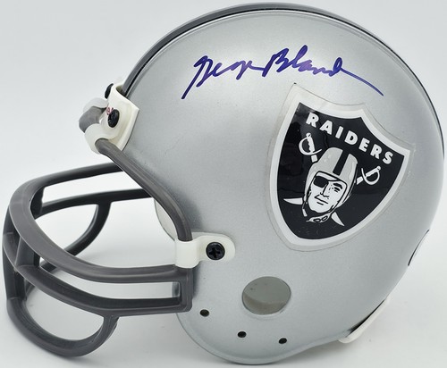 George Blanda Autographed Oakland Raiders Silver Mini Helmet Beckett QR ...