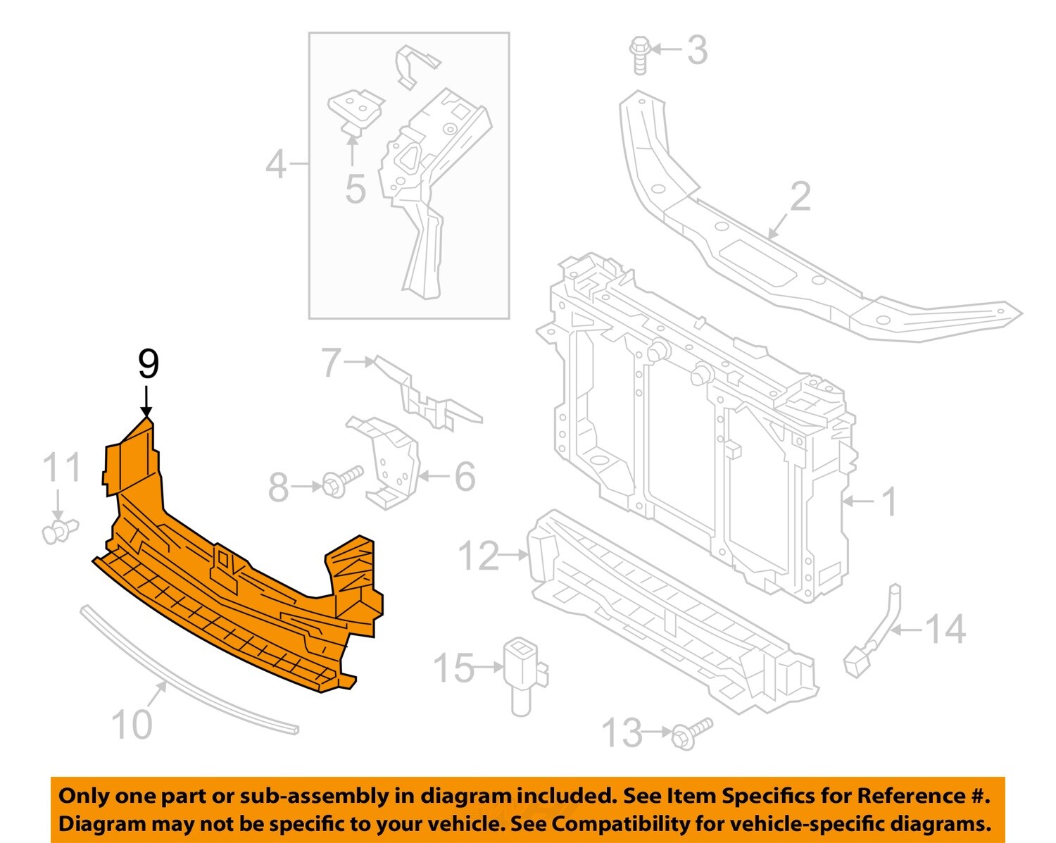 MAZDA OEM 17-18 CX-5 Radiator Core Support-Air Guide KB8A501C0C | eBay
