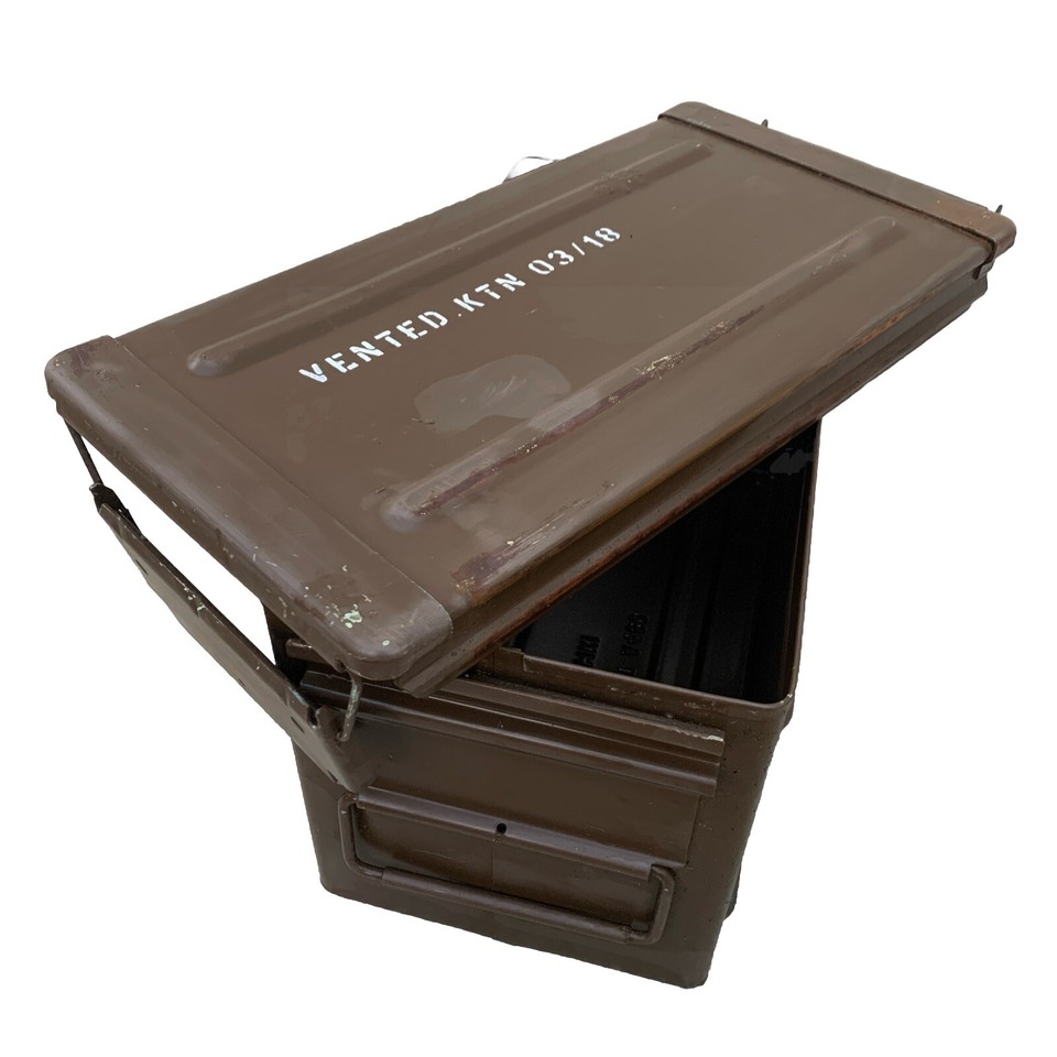 Ammo Box Large Army Metal Tin Surplus Storage W 25 x H 26 x D 49.5 cm ...
