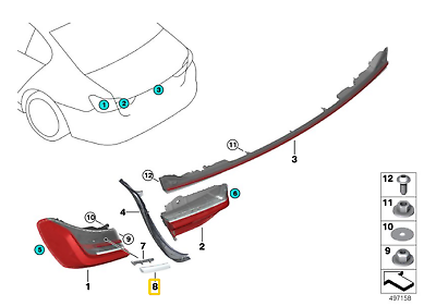 Genuine 2016-2019 BMW 7 Series G11 G12 LCI Rear Left Tail Light Trim ...