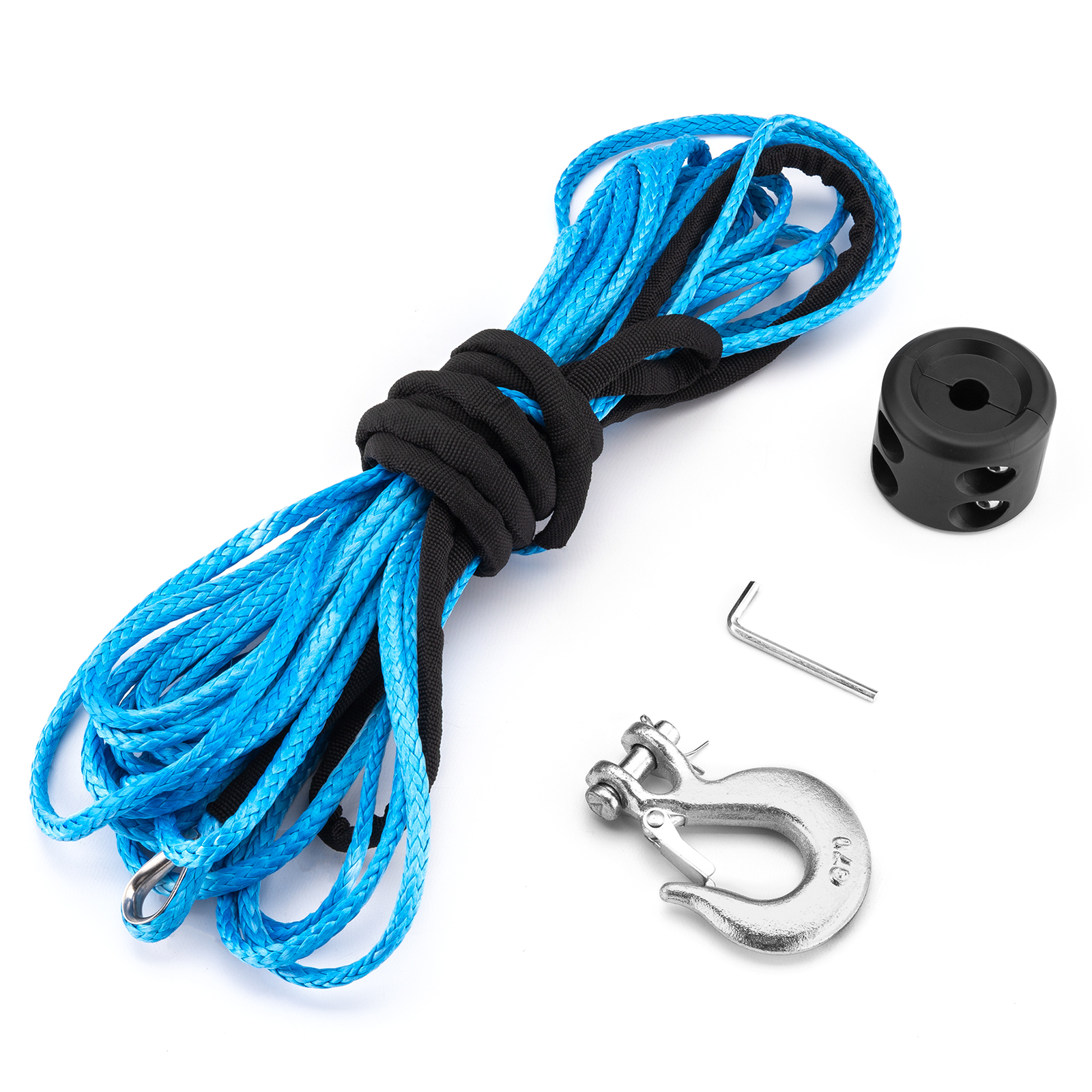 3/16"x 50' Synthetic Rope Line Cable Hook Stopper For UTV ATV SUV 7000 ...