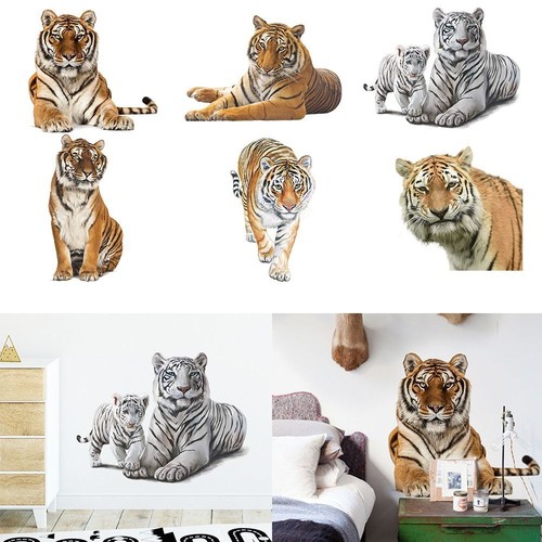 Self-Adhesive 3D Tiger Wall Sticker Multicolor Mural Art | eBay