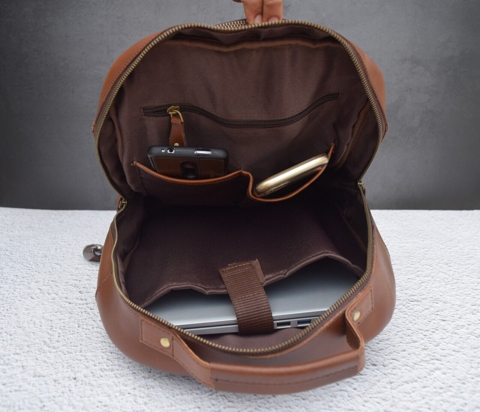 Buffalo Leather Backpack Shoulder Bag 15" Laptop Rucksack Office School ...