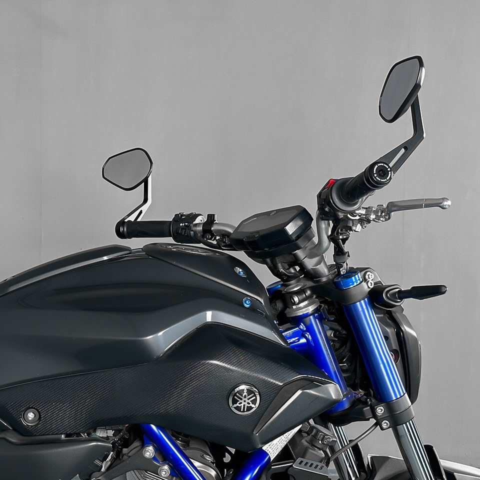 Side Rearview Handle Bar End Mirror Adjustable For Yamaha MT-07 MT-09 ...