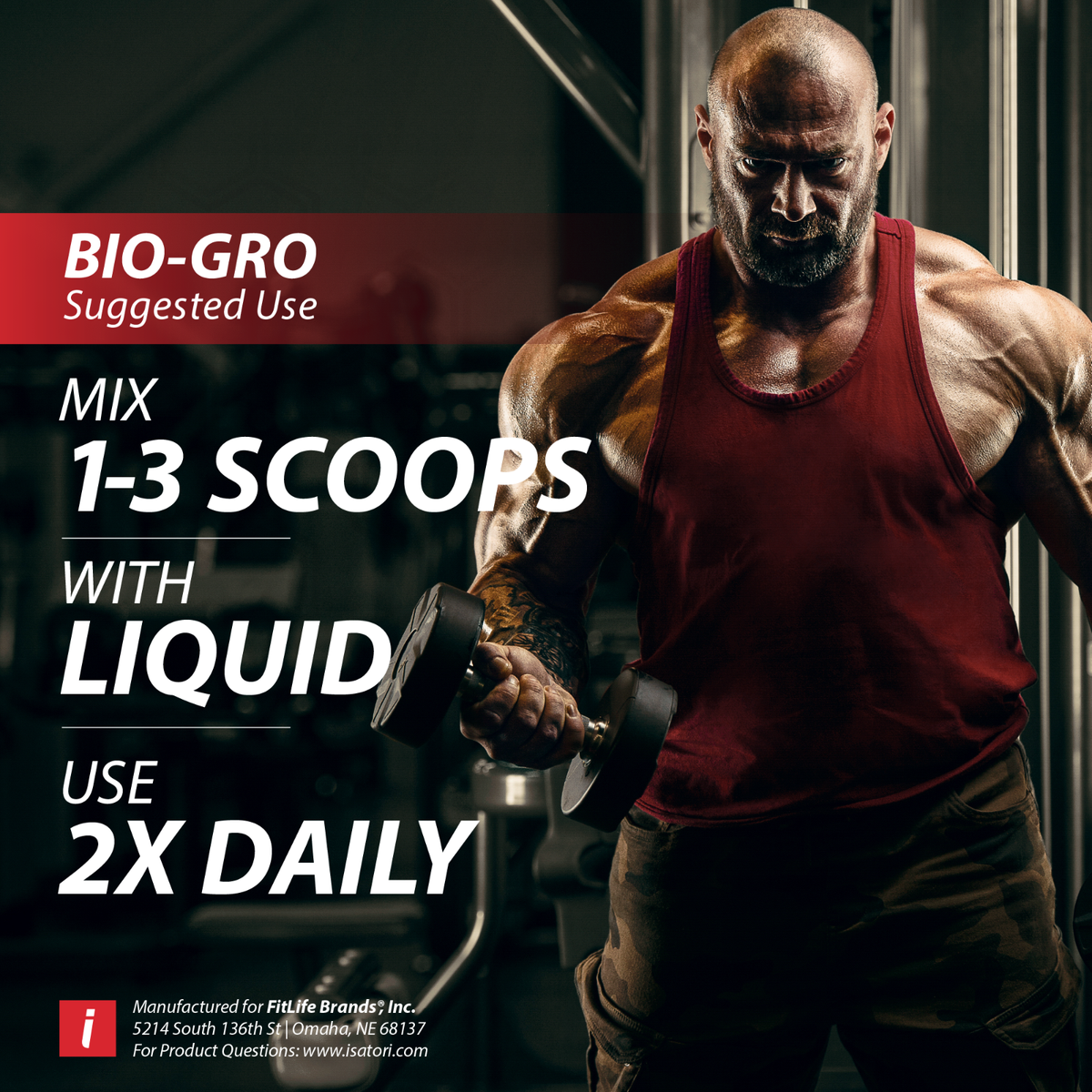 Muscles ISatori BIO-GRO - Unflavored, 120 Servings For Muscle Growth ...