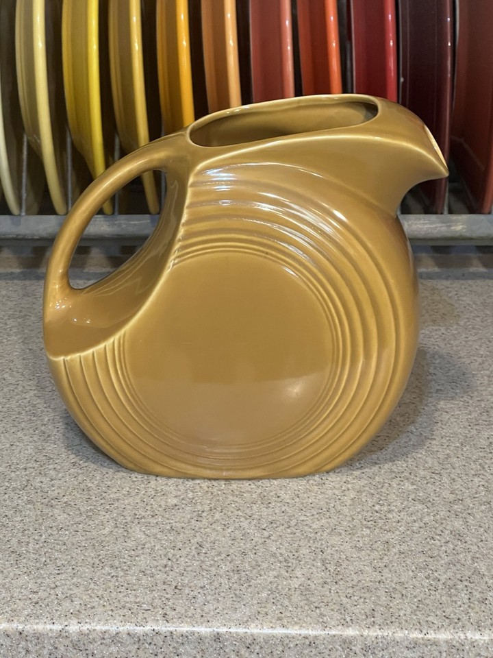 Vintage Fiesta Ironstone Antique Gold Disk Water Pitcher | eBay