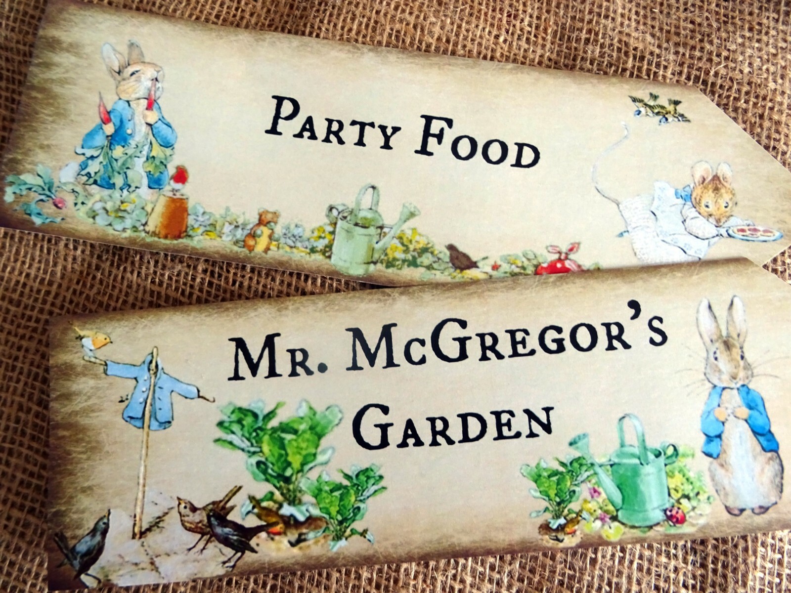 4 Peter Rabbit Character Party Decoration Arrow Signs - Can be ...