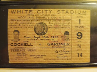 Don Cockell vs Jack Gardner Boxing Ticket Heavyweight Championship 1955 ...