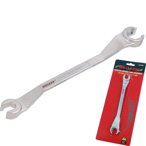 Neilsen Flare Nut Wrench Open-Ended Brake Line Pipe Spanner 14mm 17mm ...