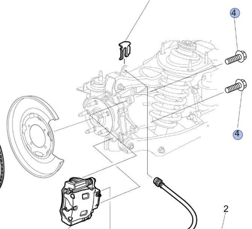 Genuine Holden New Rear Brake Caliper Mounting Bolts suit Holden VF ...