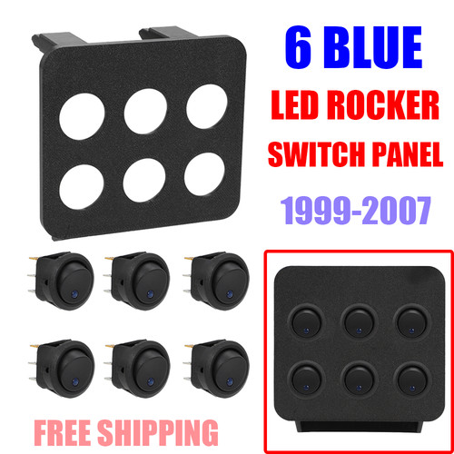 For Chevrolet Silverado & GMC Sierra Switch Panel 6 Blue LED Switches ...