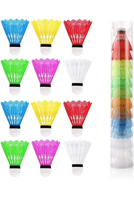 12X Speed Training Sport Yellow Feather Shuttlecocks Birdies Badminton ...