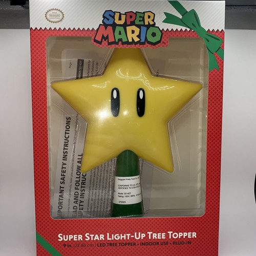 Nintendo Super Mario 9" Super Star Light Up LED Plug In Christmas Tree ...