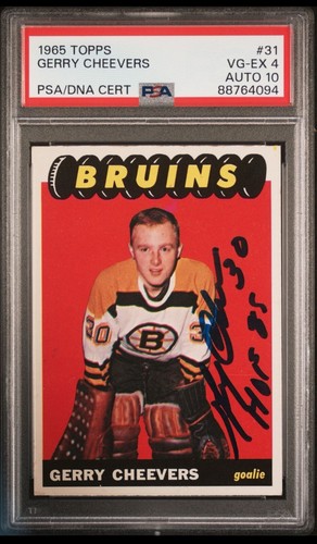1965 Topps 31 Gerry Cheevers Signed Rookie RC HOF 85 PSA Card Grade 4 ...