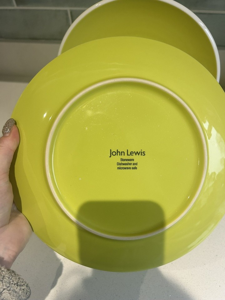 2 x John Lewis stoneware dinner plate 26cm lime green dinner plates ...