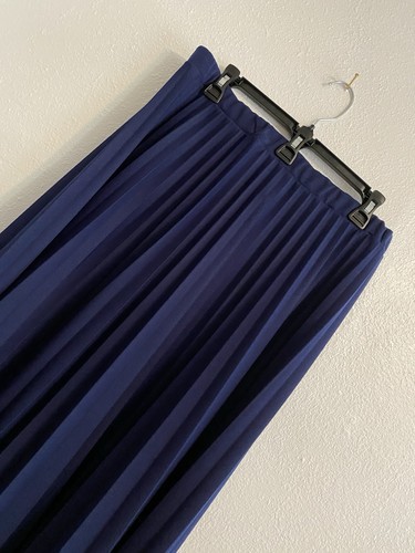 Vintage 70’s Accordion Pleated Skirt 14 Knee Length Blue Secretary ...