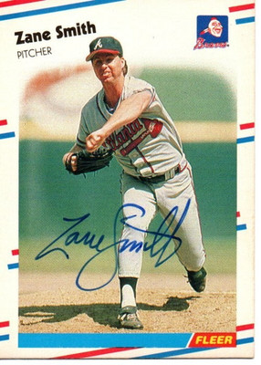 ZANE SMITH, Atlanta Braves ⚾ Autographed 1988 FLEER ⚾ Baseball Card ...
