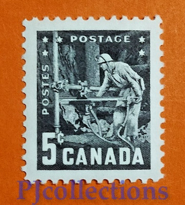 U1019- CANADA 1957 MINER MINING INDUSTRY 5c MH | eBay