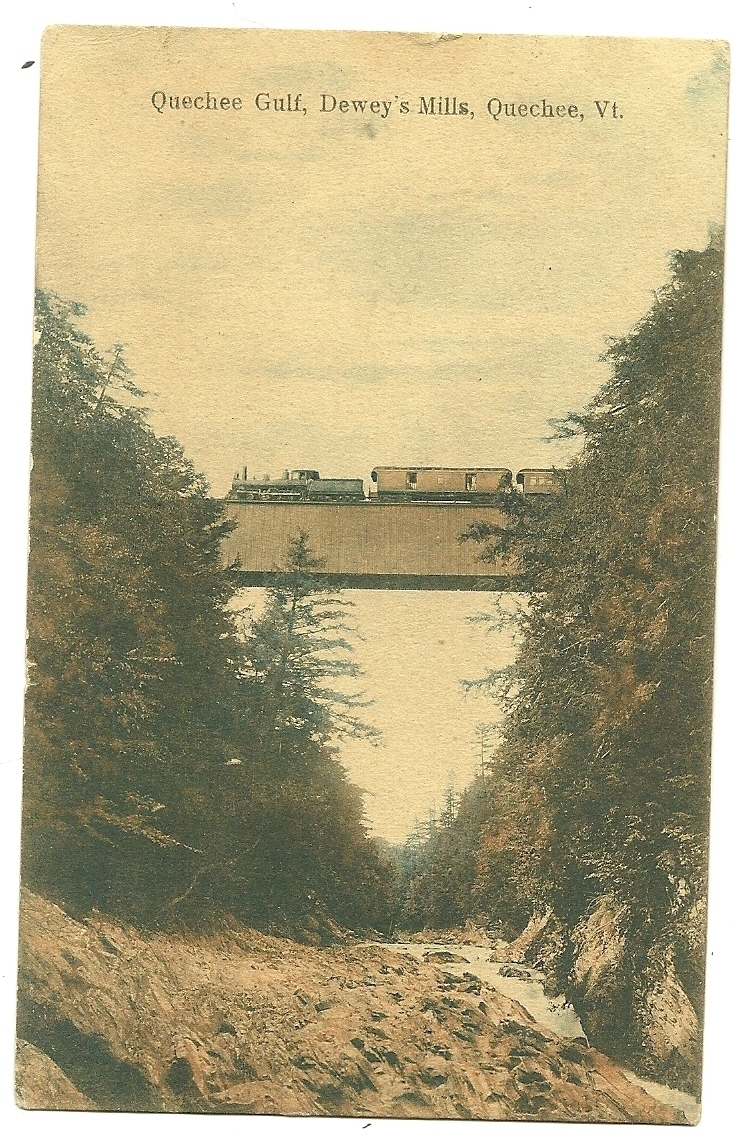 Railroad Train Quechee Gulf Dewey's Mill Quechee VT Vermont Postcard | eBay