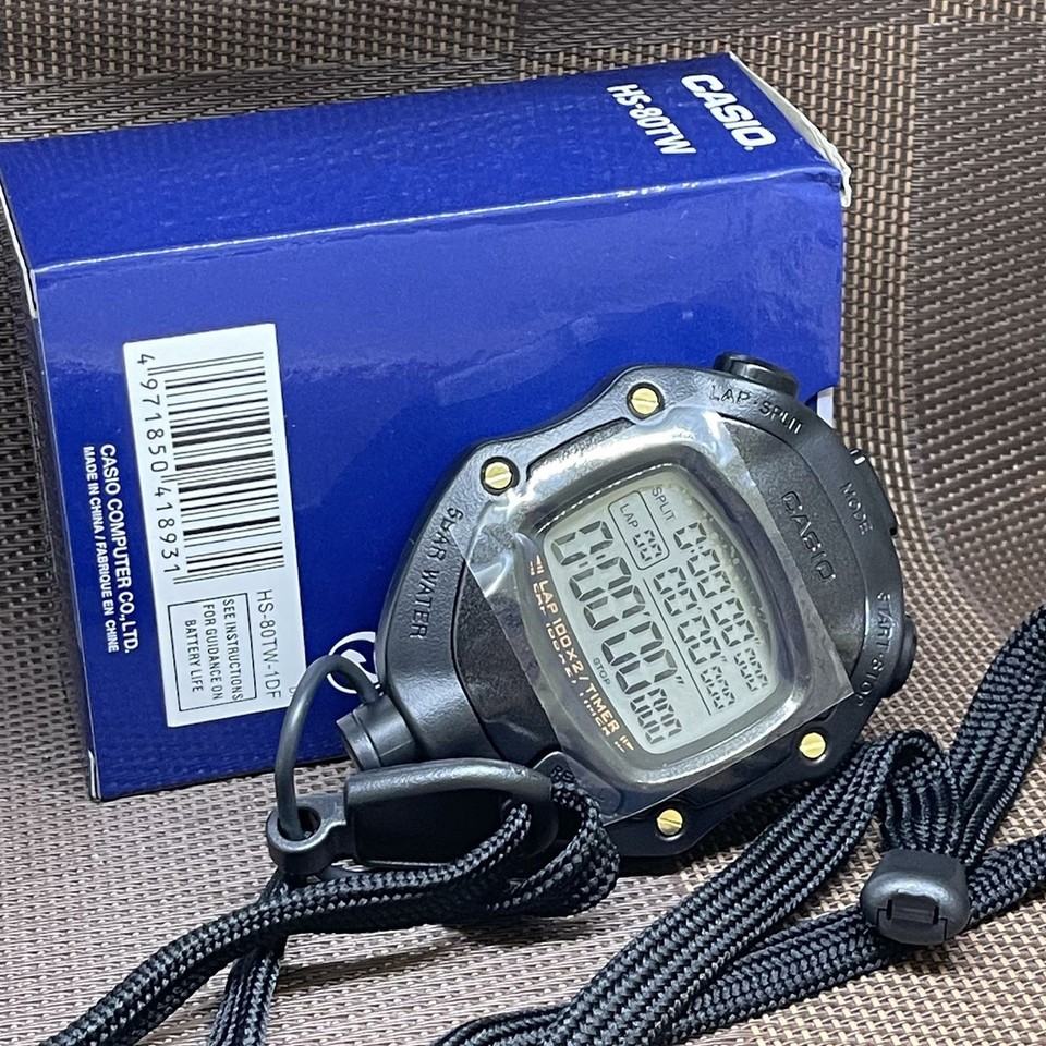 Casio Stopwatch HS-80TW-1D Black Digital Hand Held Sports Track Field ...