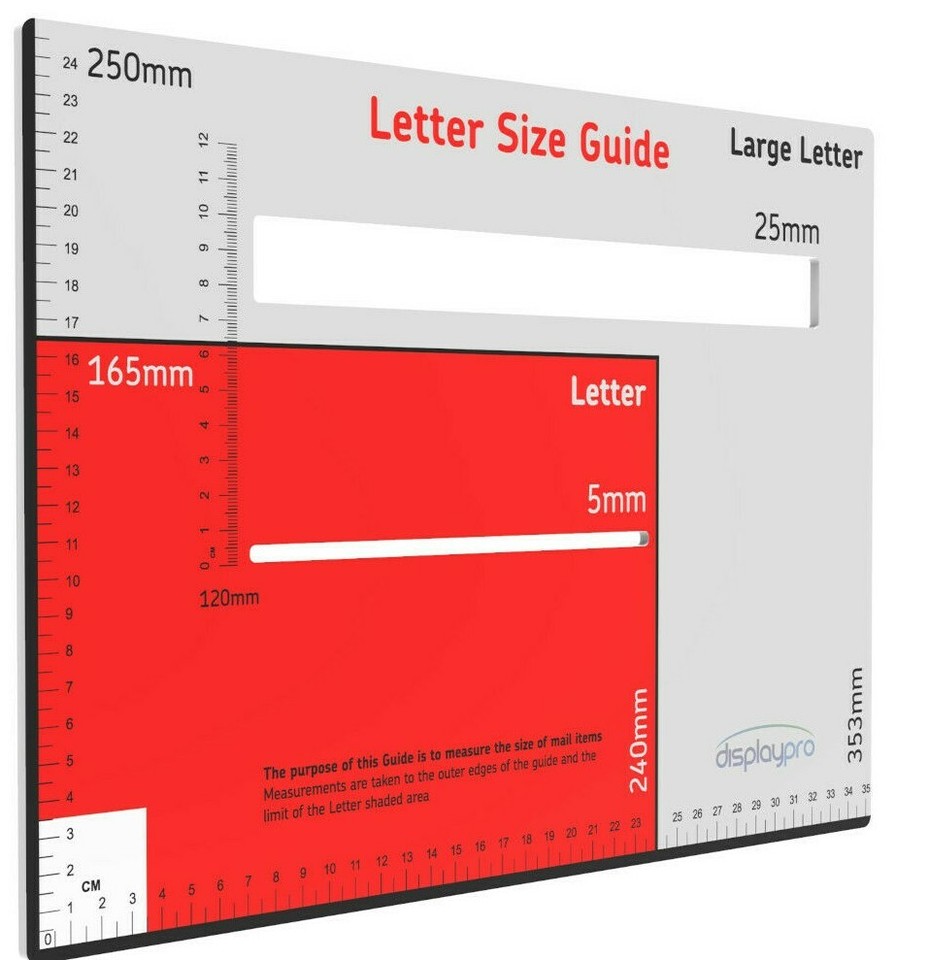 Royal Mail Postal Template Size Guide Postage Package Ruler Post Office ...