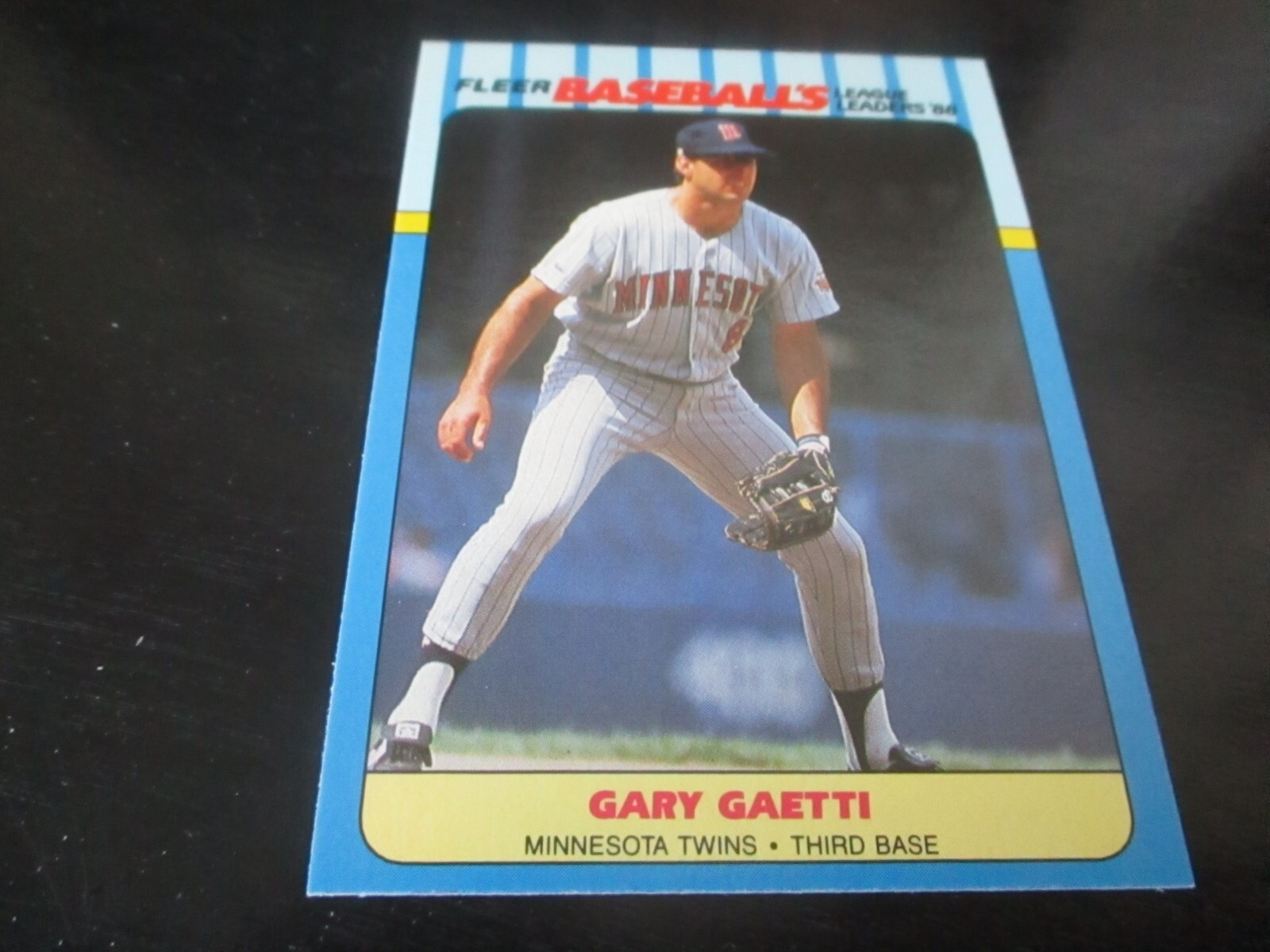 gary gaetti (minnesota twins - 3b) 1988 fleer LEAGUE LEADERS CARD #13 ...