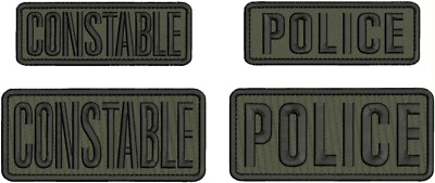 CONSTABLE 2 EMBROIDERY PATCHES 3x7 and 2x6 WHIT HOOK ON BACK RANGER ...