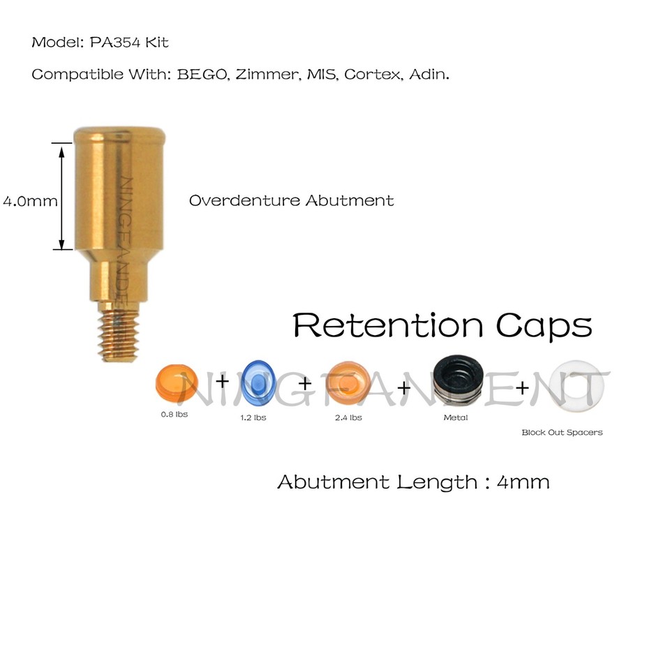 US Zimmer Adin Mis Bego Overdenture locator Abutments &Male Caps Tools ...