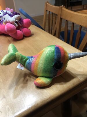 TY Beanie Boo NORI Regular 6" Plush Stuffed Rainbow Narwhal | eBay