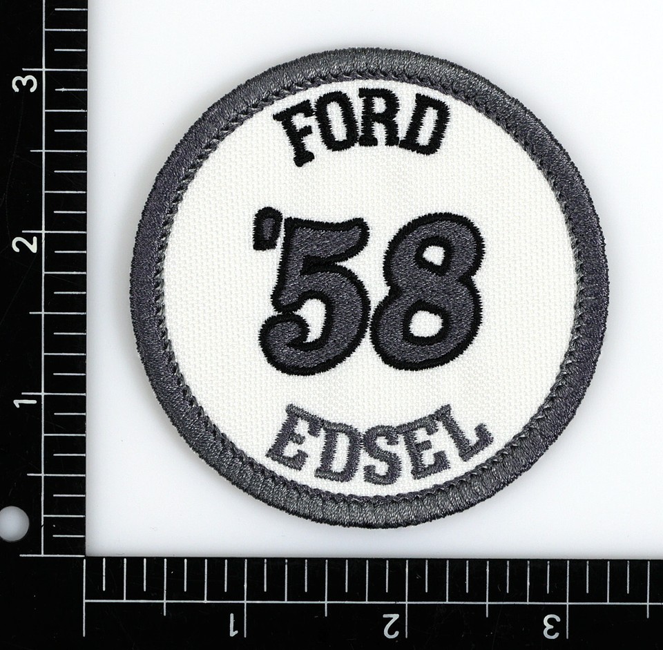 1958 Ford Edsel Embroidered Patch Ivory/Dark Gray Iron-On Sew-On Jacket ...
