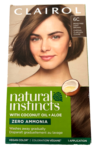 Clairol Natural Instincts Hair Color 6C Light Brown w /Coconut Oil ...