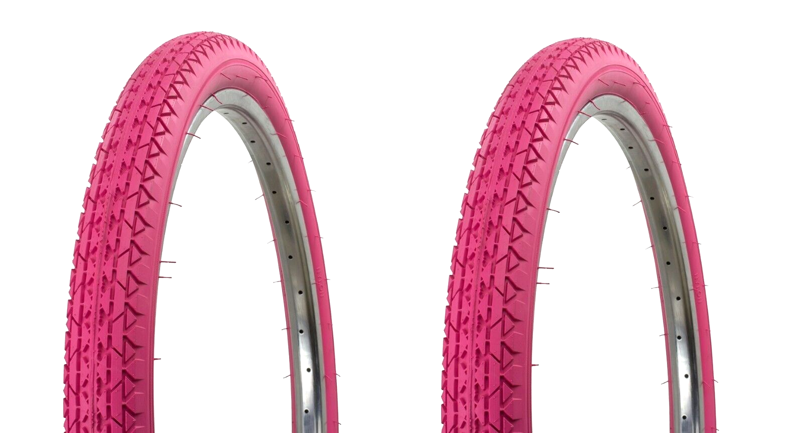 PAIR of Pink BICYCLE TIRES 24" X 2.125 Classic Diamond Pattern Cruiser ...