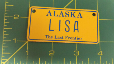 Alaska License Plate Name Keychain LISA 1980s design on 1 side - AK ...