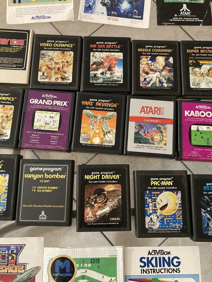 Lot of 28 Old School Atari 2600 Games w/ Manuals | eBay