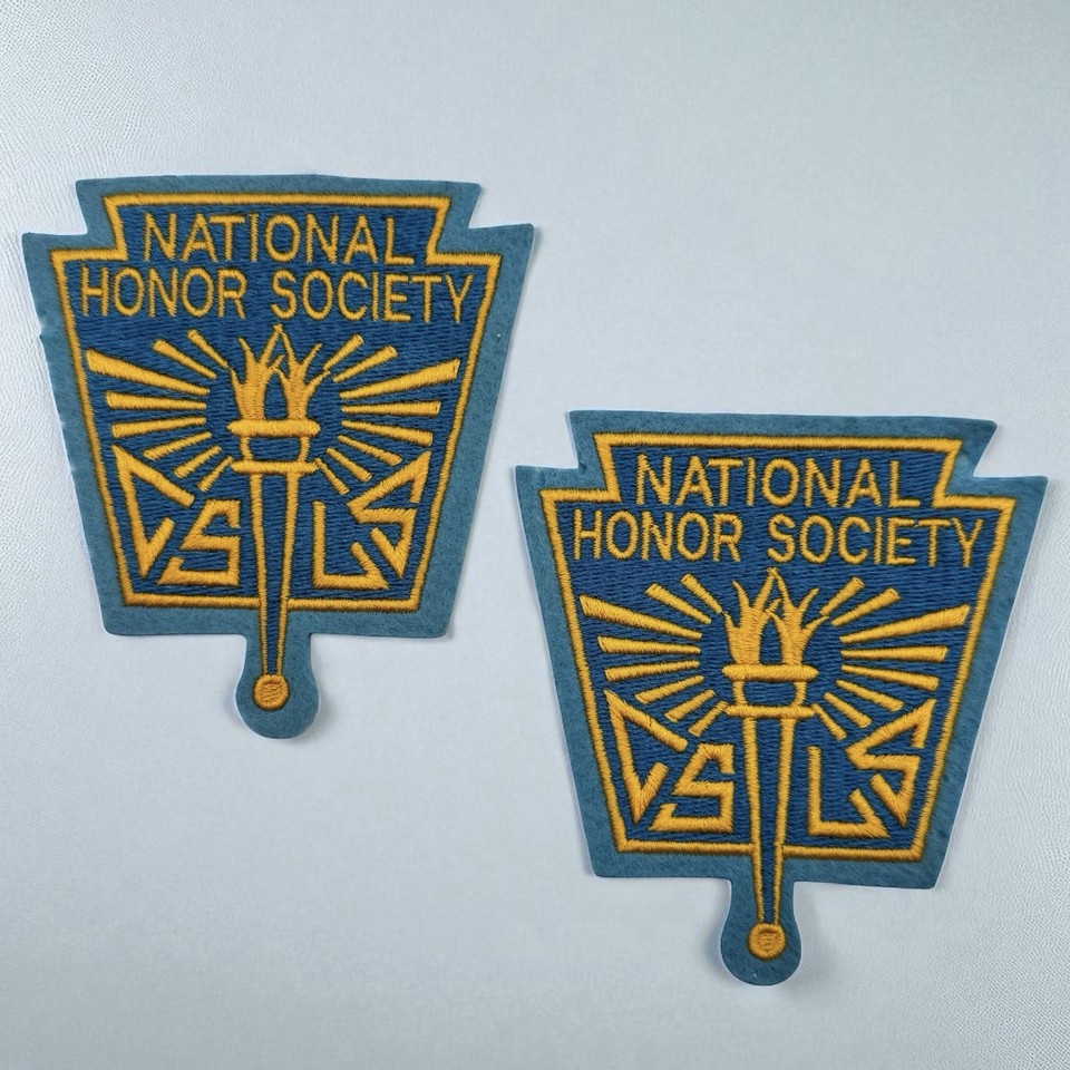 2 Vintage NATIONAL HONOR SOCIETY School NHS OLD FELT PATCH Blue ...